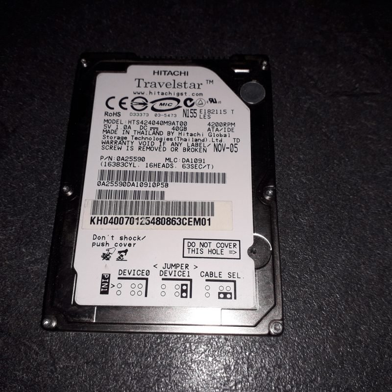 Disque Dur Hitachi HTS424040M9AT00 40Go IDE ATA 2.5 - Vente de pièces ...